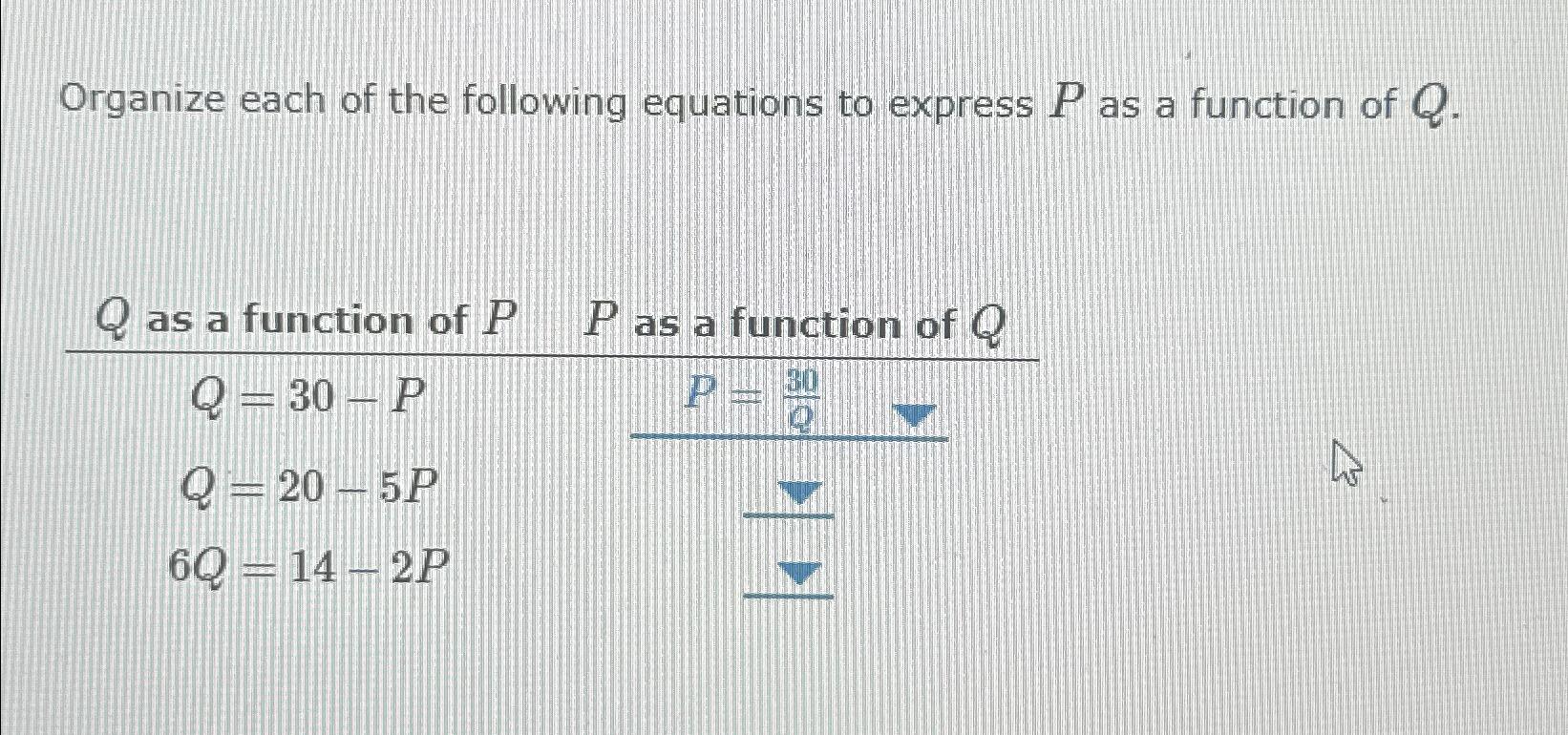 Solved Organize each of the following equations to express P | Chegg.com