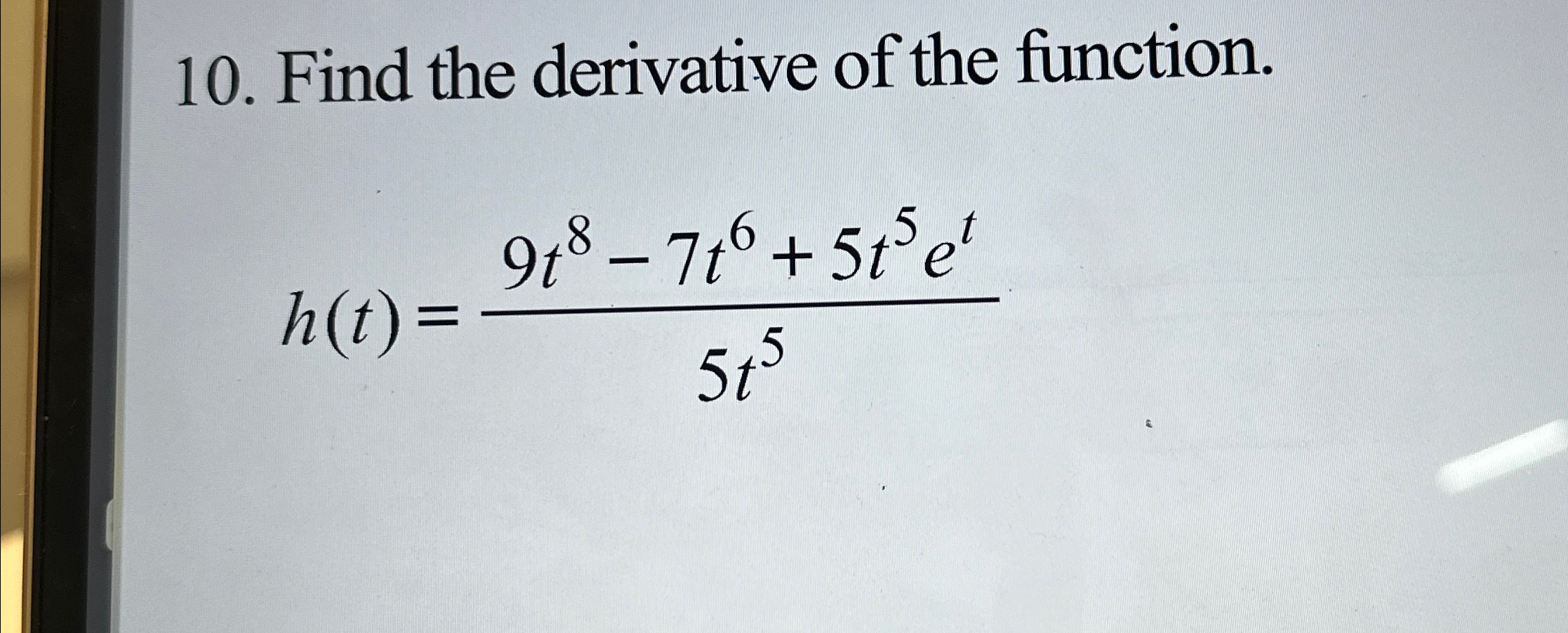 Find the derivative of the | Chegg.com
