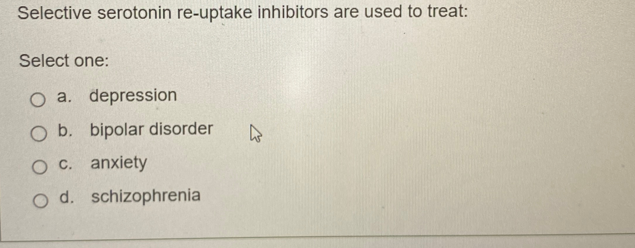 Solved Selective serotonin re-uptake inhibitors are used to | Chegg.com
