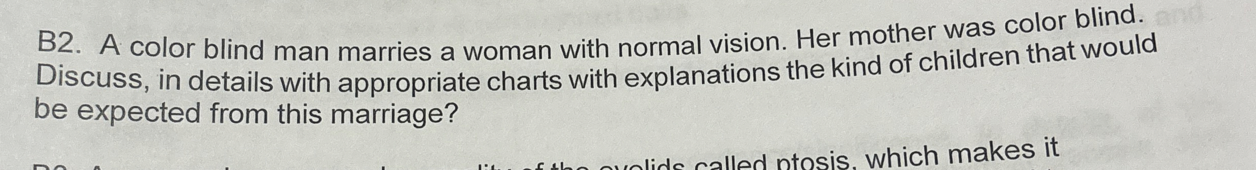 Solved B2. ﻿A color blind man marries a woman with normal | Chegg.com