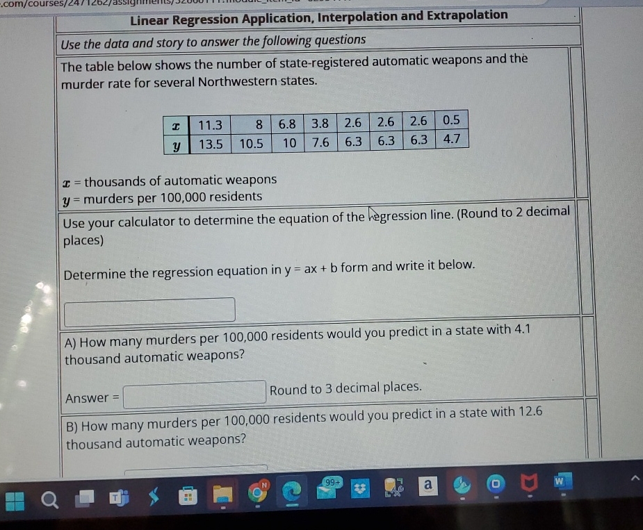 Solved Linear Regression Application, Interpolation and | Chegg.com