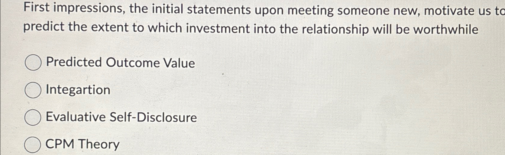 Solved First impressions, the initial statements upon | Chegg.com