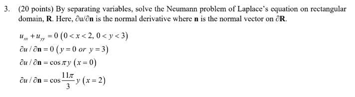 Solved (20 ﻿points) ﻿By separating variables, solve the | Chegg.com
