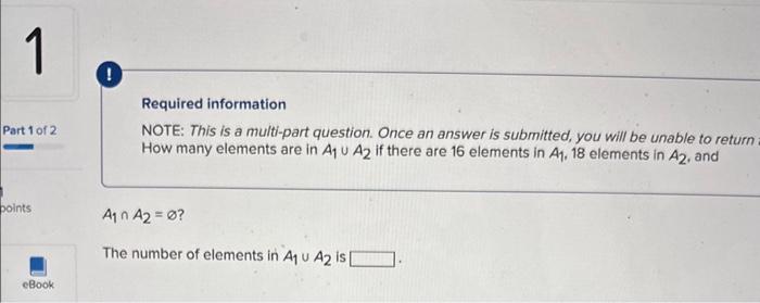 Solved Required information NOTE: This is a multi-part | Chegg.com