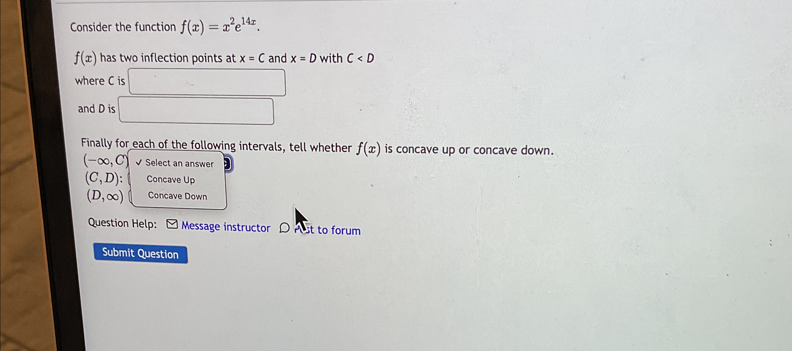 Solved Consider the function f(x)=x2e14x.f(x) ﻿has two | Chegg.com
