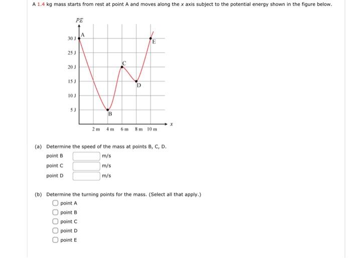 Solved (a) Determine the speed of the mass at points B, C, | Chegg.com
