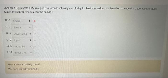 Solved Enhanced Fujita Scale (EFS) is a guide to tornado | Chegg.com