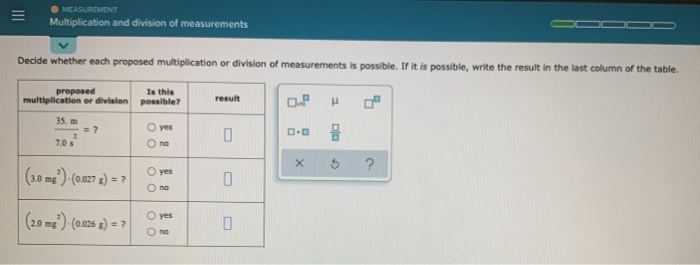 Solved MEASUREMENT III Multiplication and division of | Chegg.com