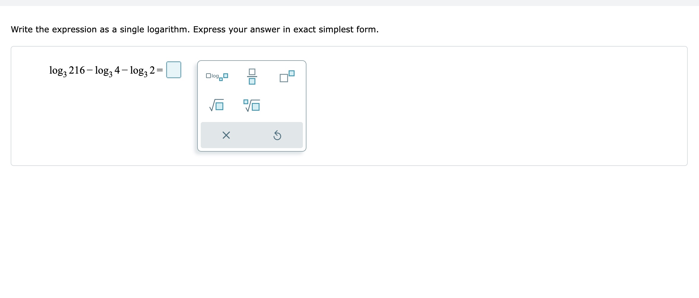 Solved Write the expression as a single logarithm. Express | Chegg.com