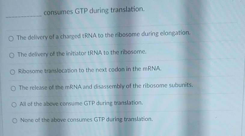 Solved consumes GTP during translation. The delivery of a | Chegg.com