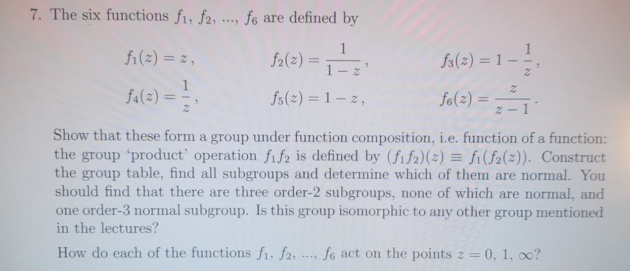 The six functions f1,f2,dots,f6 ﻿are defined | Chegg.com