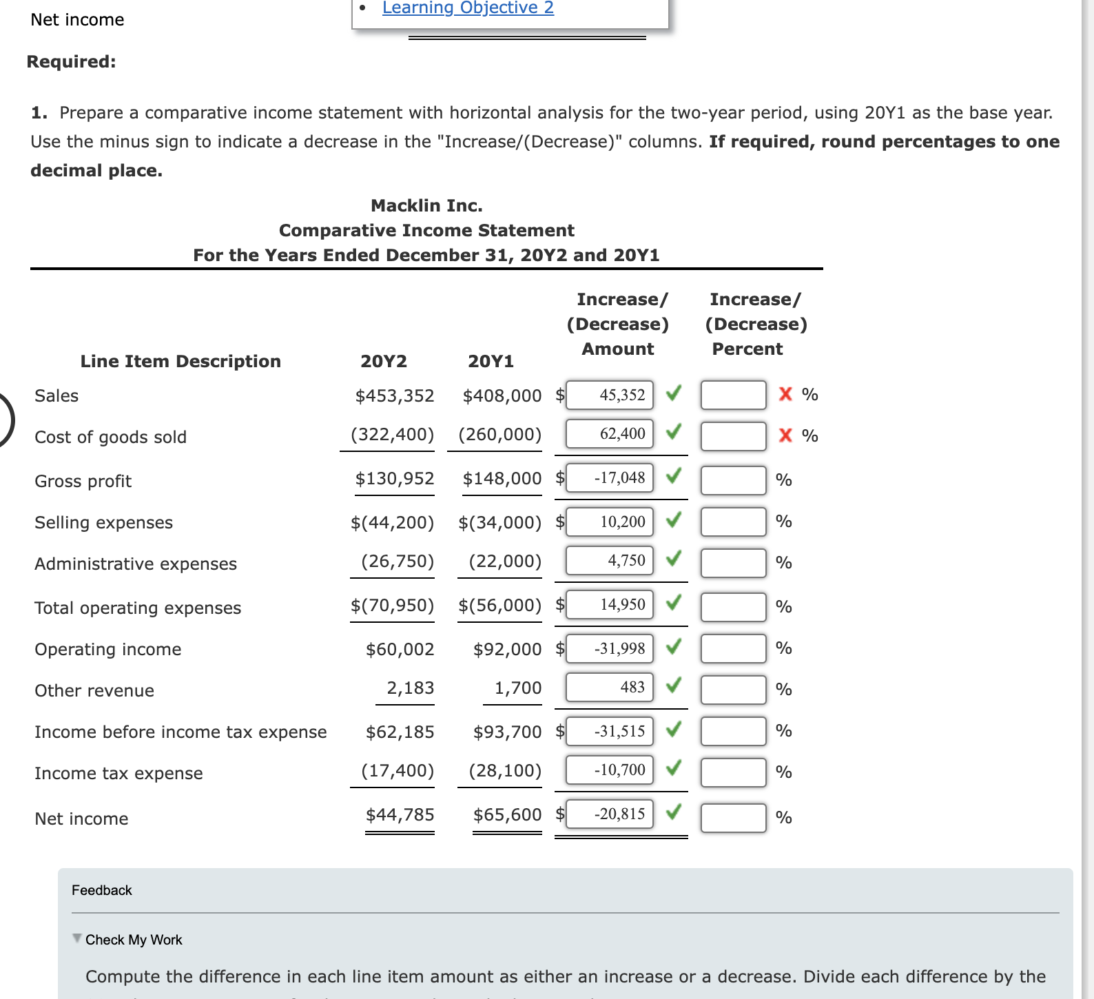 Solved Required:Prepare a comparative income statement with | Chegg.com