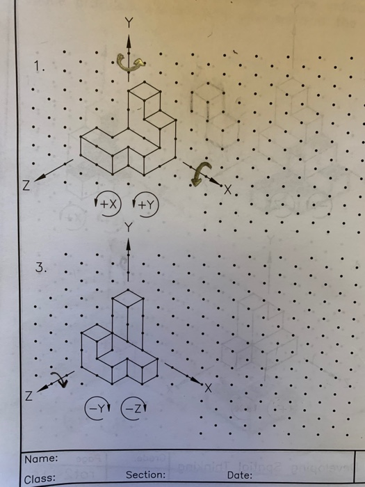 Solved for question 1 and 3: rotate the objects shown below | Chegg.com
