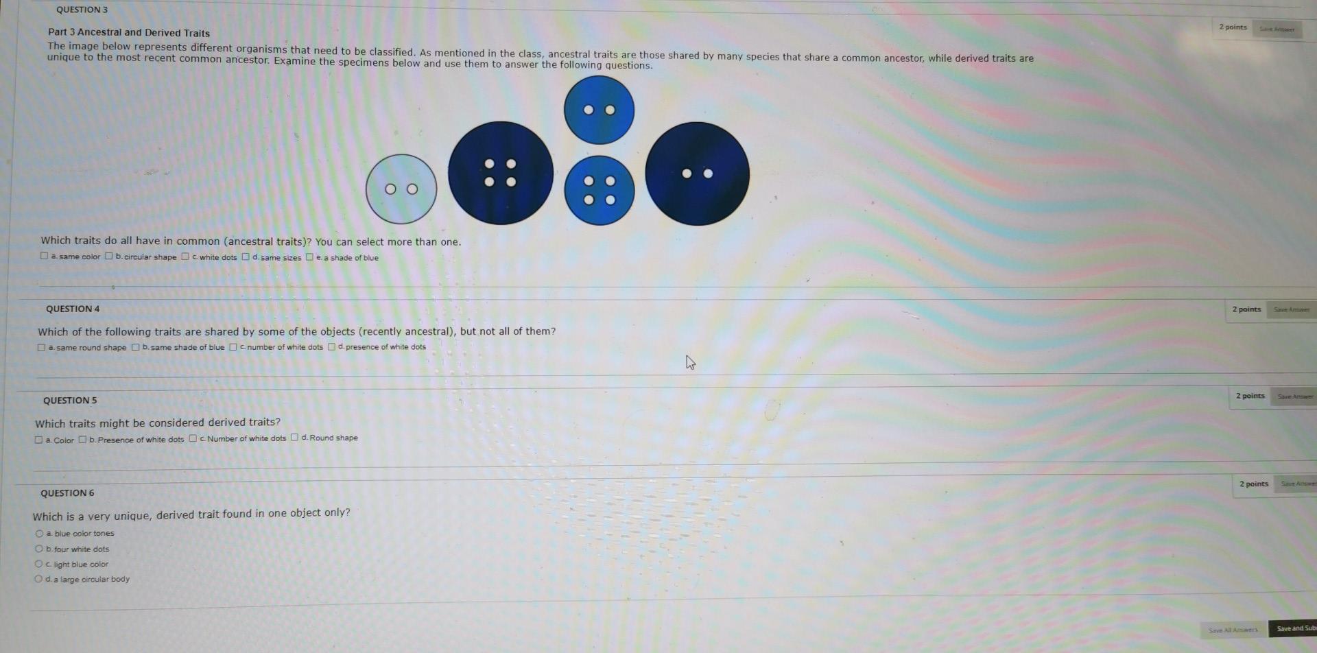 Solved QUESTION 3 2 points Part 3 Ancestral and Derived | Chegg.com