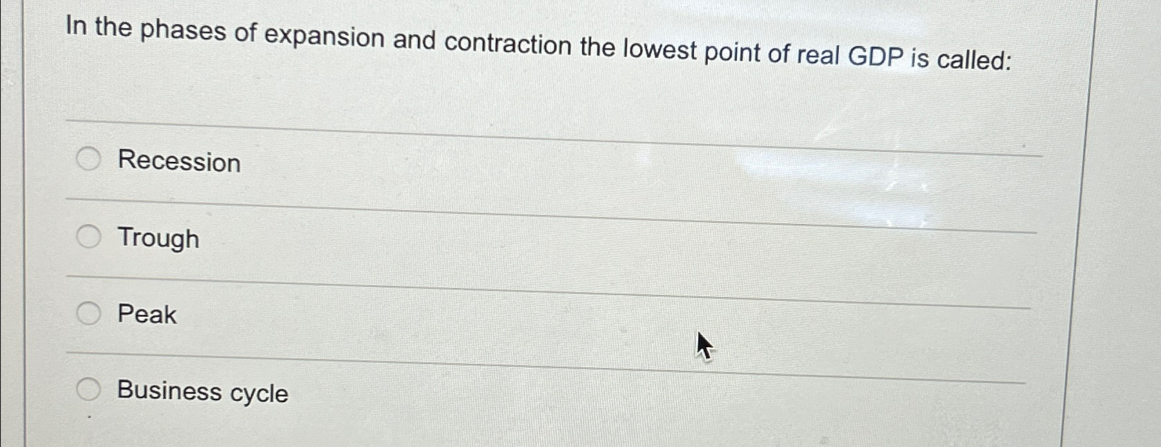 Solved In the phases of expansion and contraction the lowest | Chegg.com