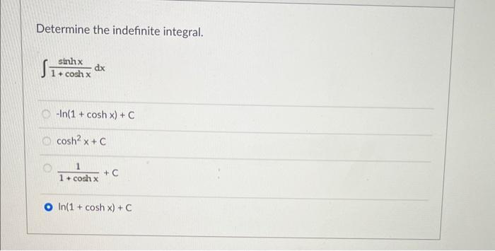 Solved Determine the indefinite integral. | Chegg.com