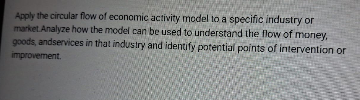 Solved Apply the circular flow of economic activity model to | Chegg.com