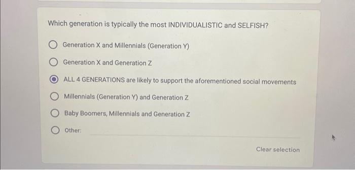 Which generation is typically the most | Chegg.com