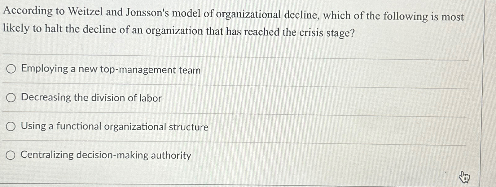 Solved According to Weitzel and Jonsson's model of | Chegg.com
