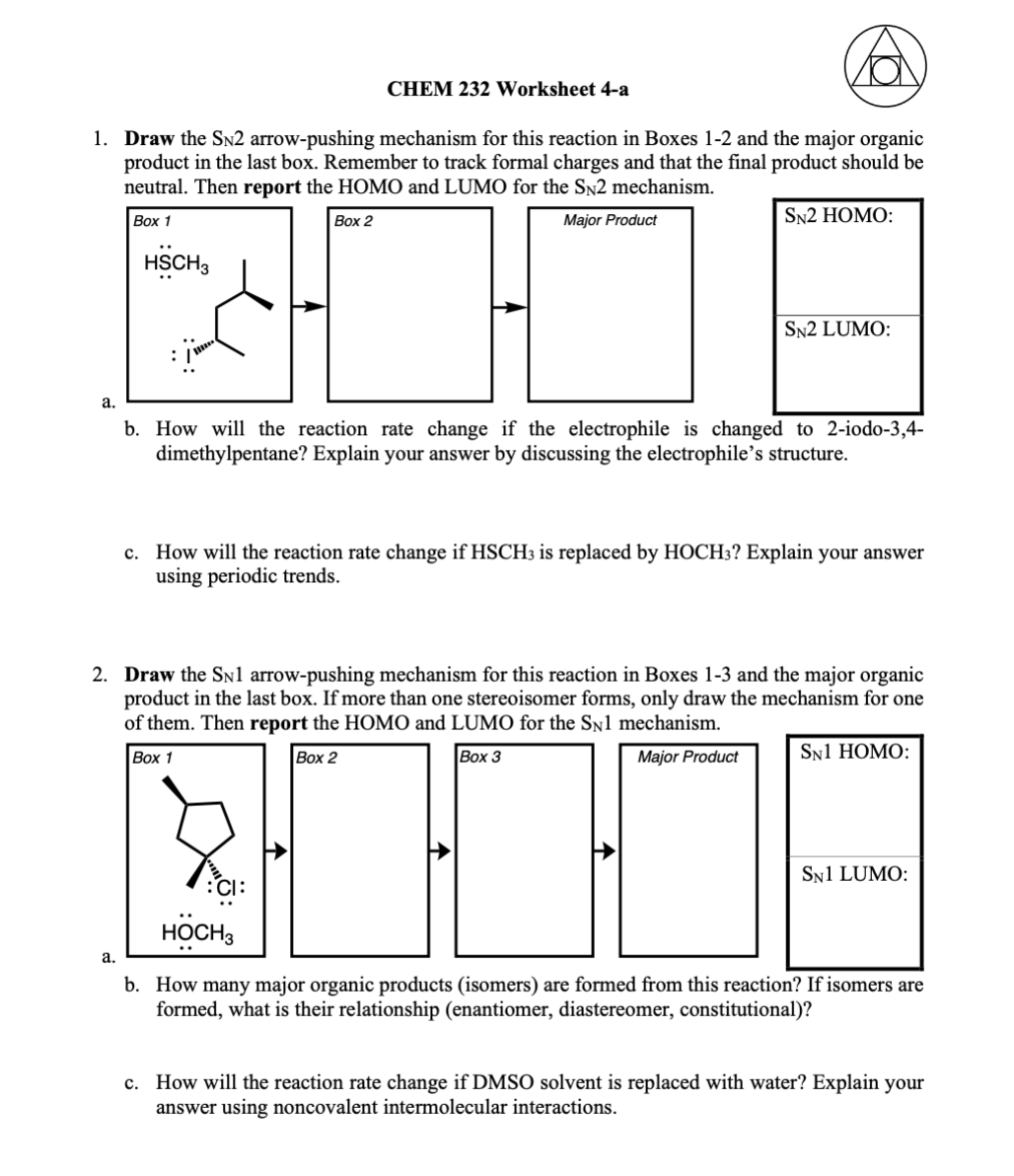 Solved 1. ﻿Draw the \( \mathrm{S}_{\mathrm{N}} 2 \) | Chegg.com
