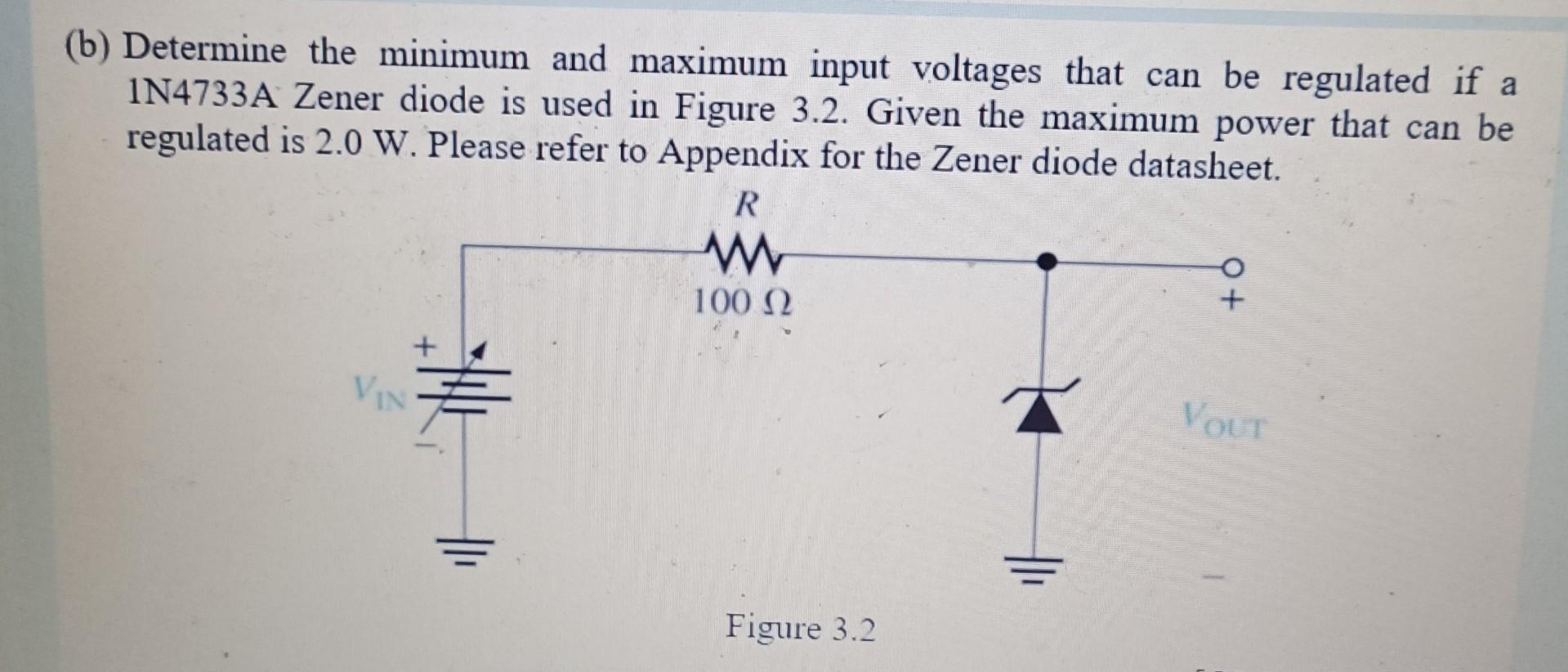 Solved (b) Determine the minimum and maximum input voltages | Chegg.com