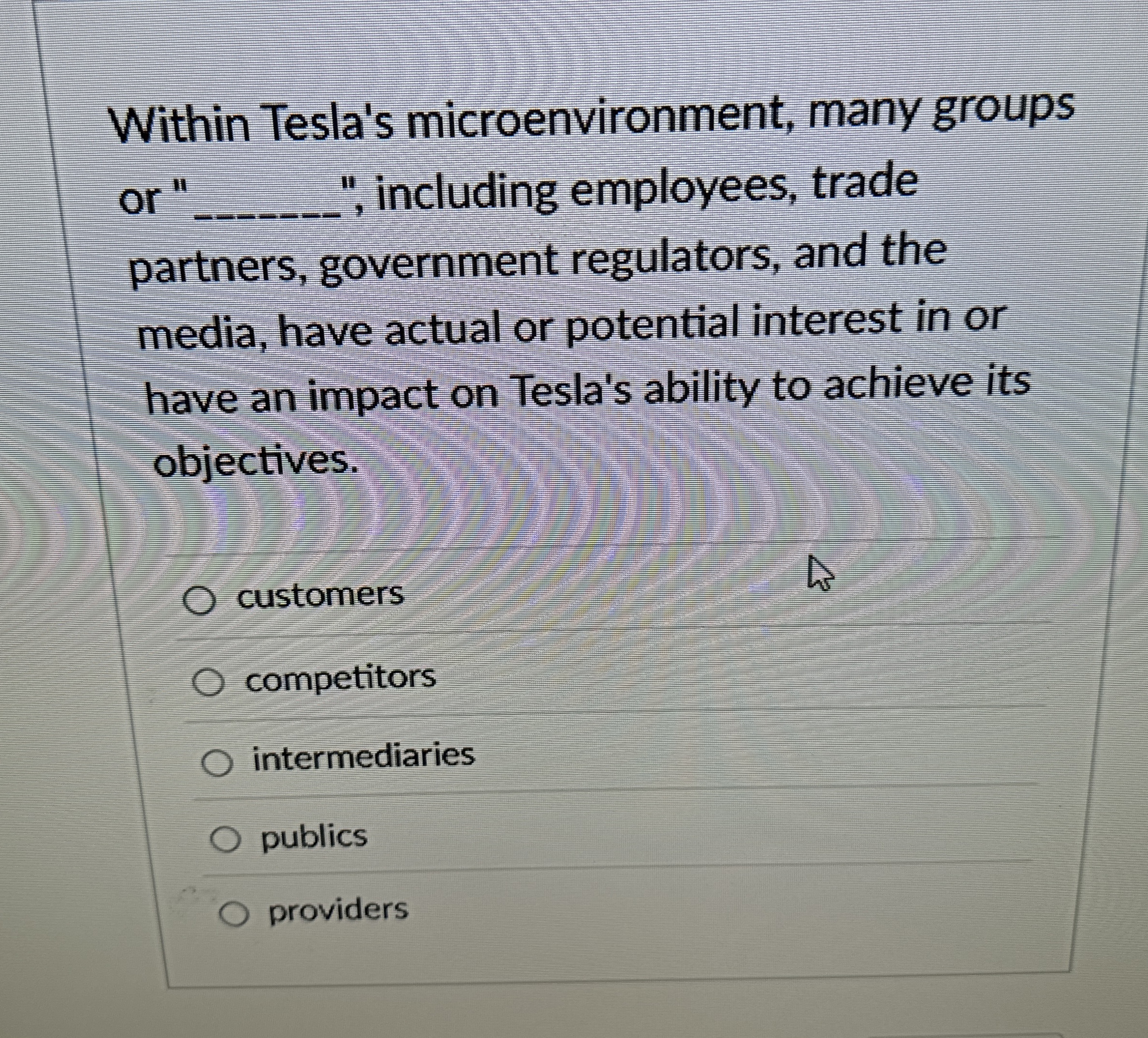 Solved Within Tesla's microenvironment, many groupsor"", | Chegg.com