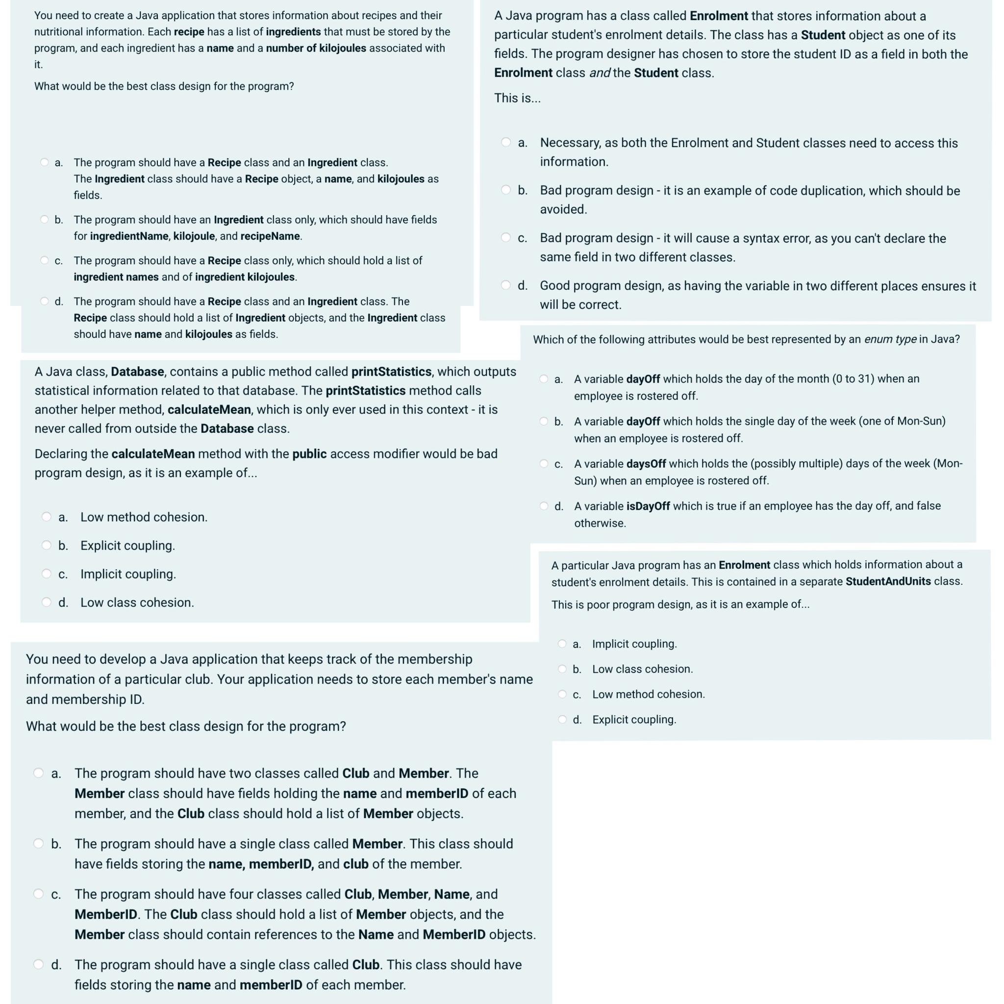 Solved Java related questions | Chegg.com