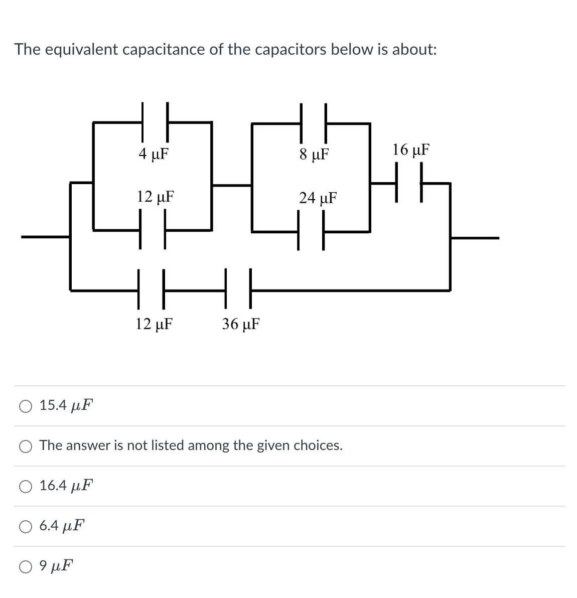 Solved The equivalent capacitance of the capacitors below is | Chegg.com