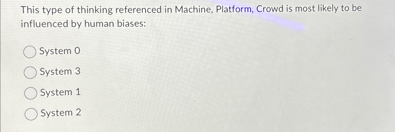 Solved This type of thinking referenced in Machine, | Chegg.com