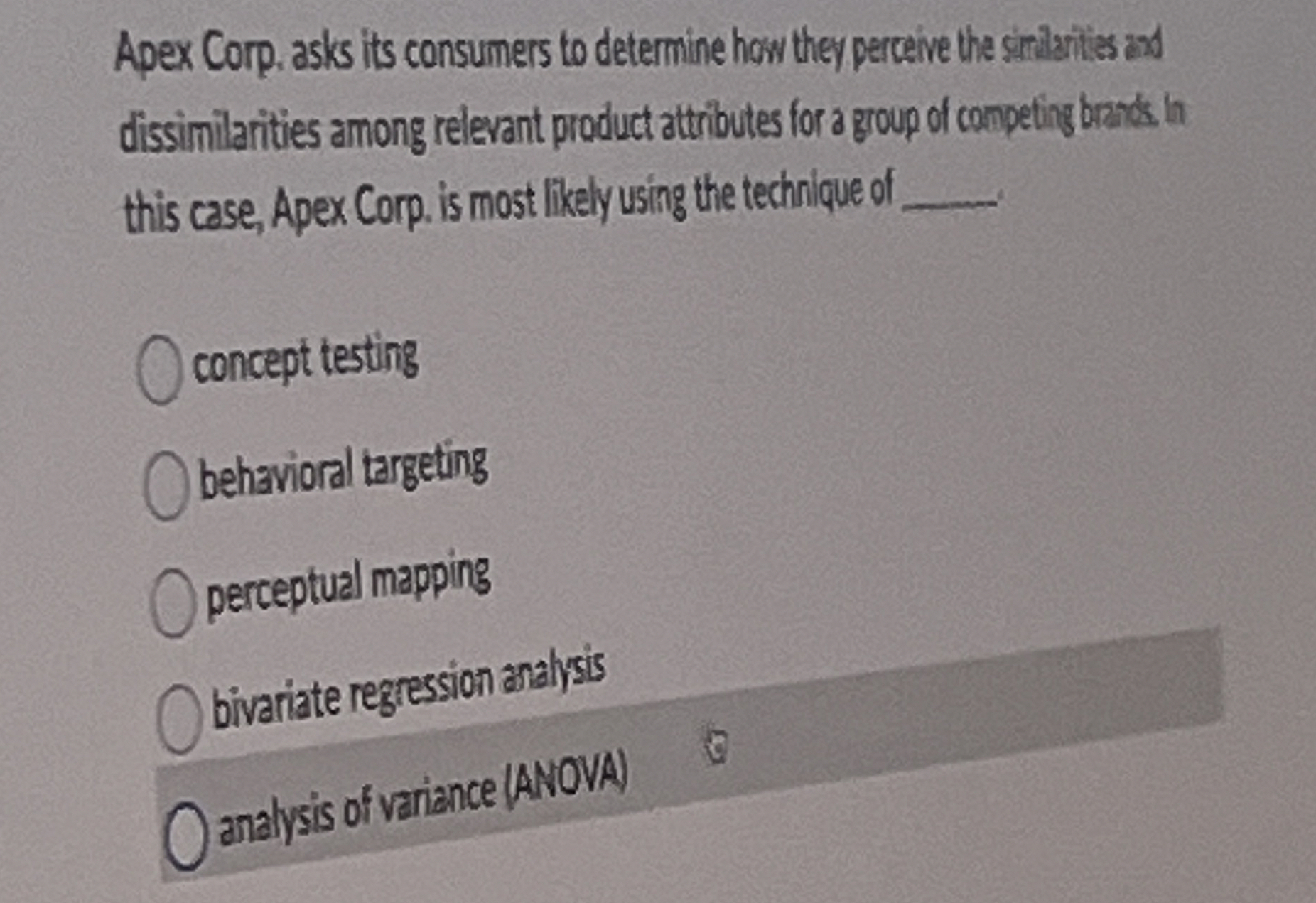 Solved Apex Corp. asks its consumers to determine how they | Chegg.com