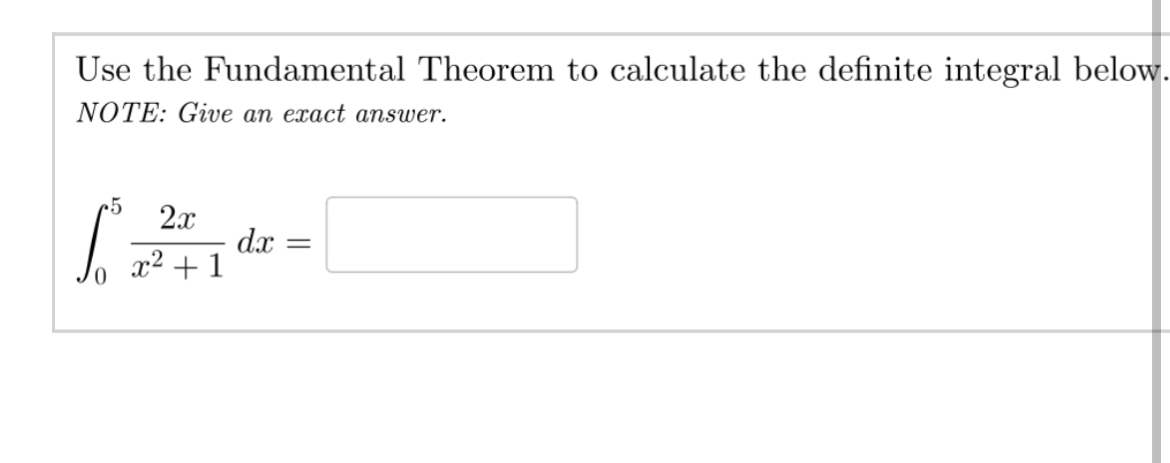 Solved Use the Fundamental Theorem to calculate the definite | Chegg.com
