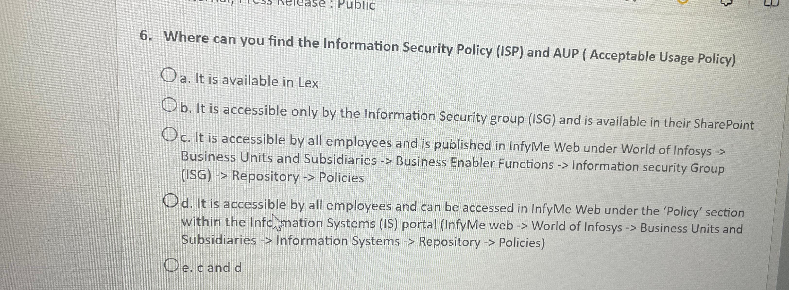 Solved Where can you find the Information Security Policy | Chegg.com