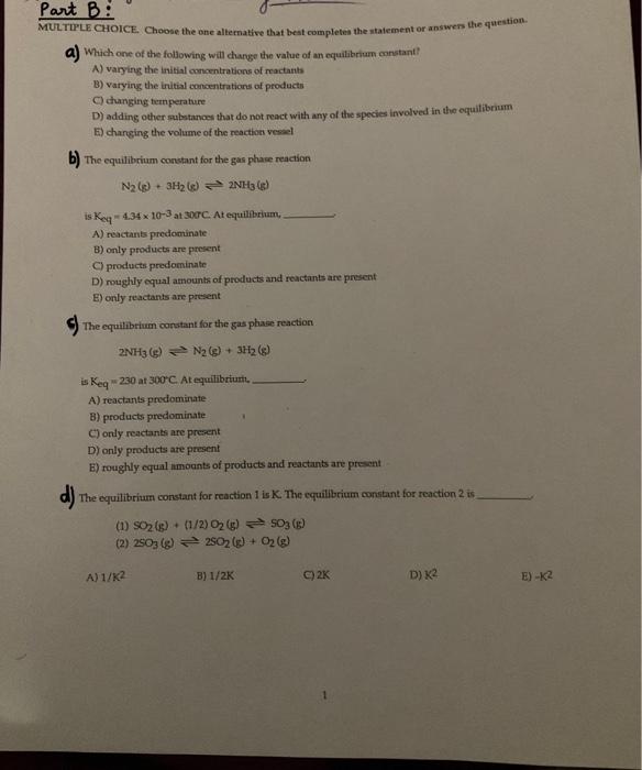 Solved a) Which one of the following will dharge the value | Chegg.com