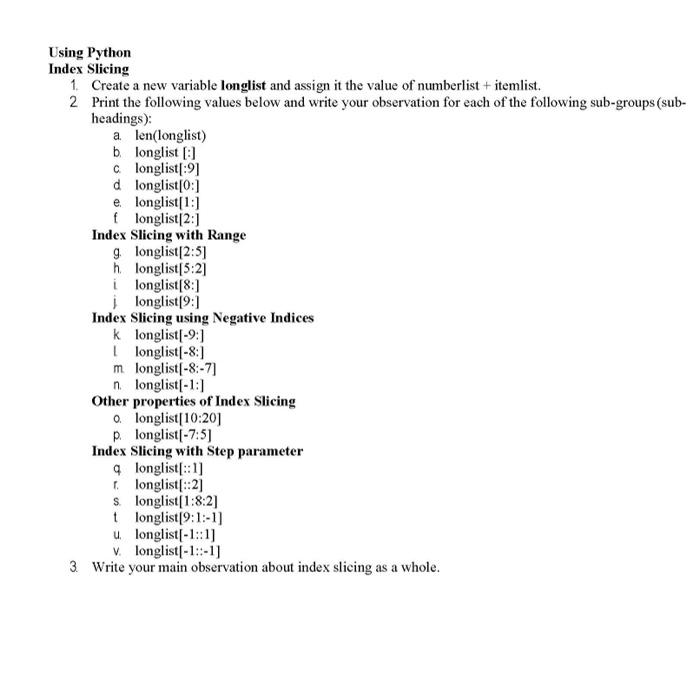 Solved Using Python Lists 1 Create A Variable Numberlist And 0158