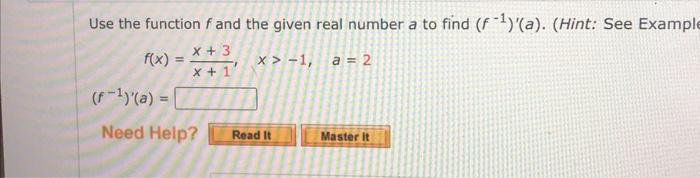 Solved Use the function f and the given real number a to | Chegg.com
