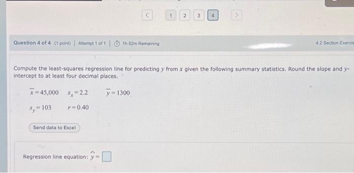 Solved Compute the least-squares regression line for | Chegg.com