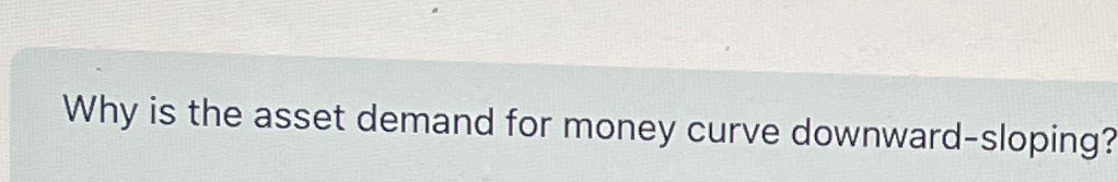 Solved Why is the asset demand for money curve | Chegg.com