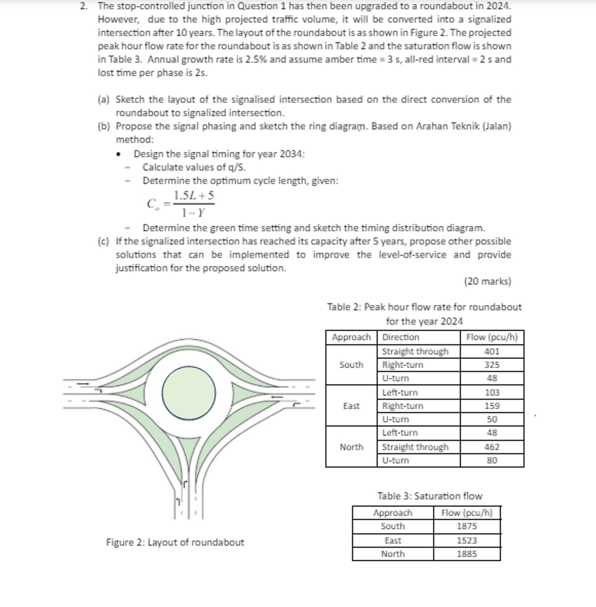 Solved The stop-controlled junction in Question 1 ﻿has then | Chegg.com