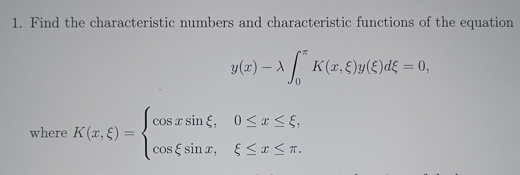 Solved Find the characteristic numbers and characteristic | Chegg.com