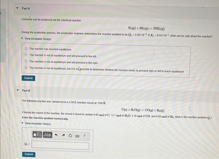 Solved Ammonia can be produced via the chemical reaction N2( | Chegg.com