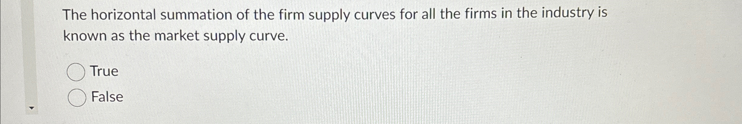 Solved The horizontal summation of the firm supply curves | Chegg.com