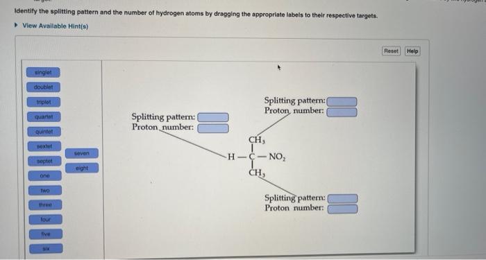 Solved Identify the splitting pattern and the number of | Chegg.com