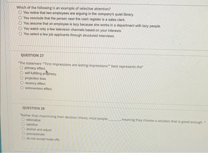 Solved Which of the following is an example of selective | Chegg.com