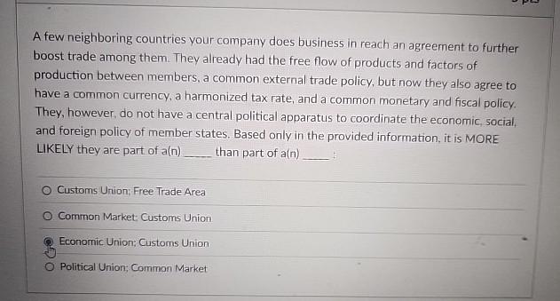 Solved A few neighboring countries your company does | Chegg.com