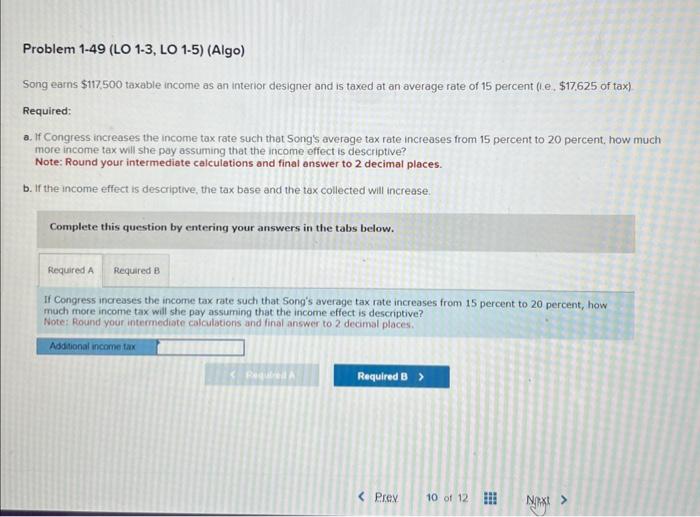 Solved Problem 1-49 (LO 1-3, LO 1-5) (Algo) Song earns | Chegg.com