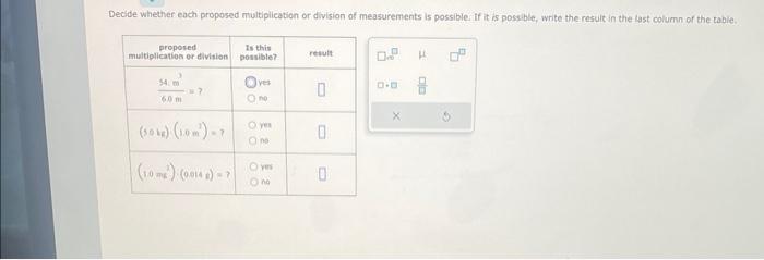 Solved Decide whether each proposed multiplication or | Chegg.com
