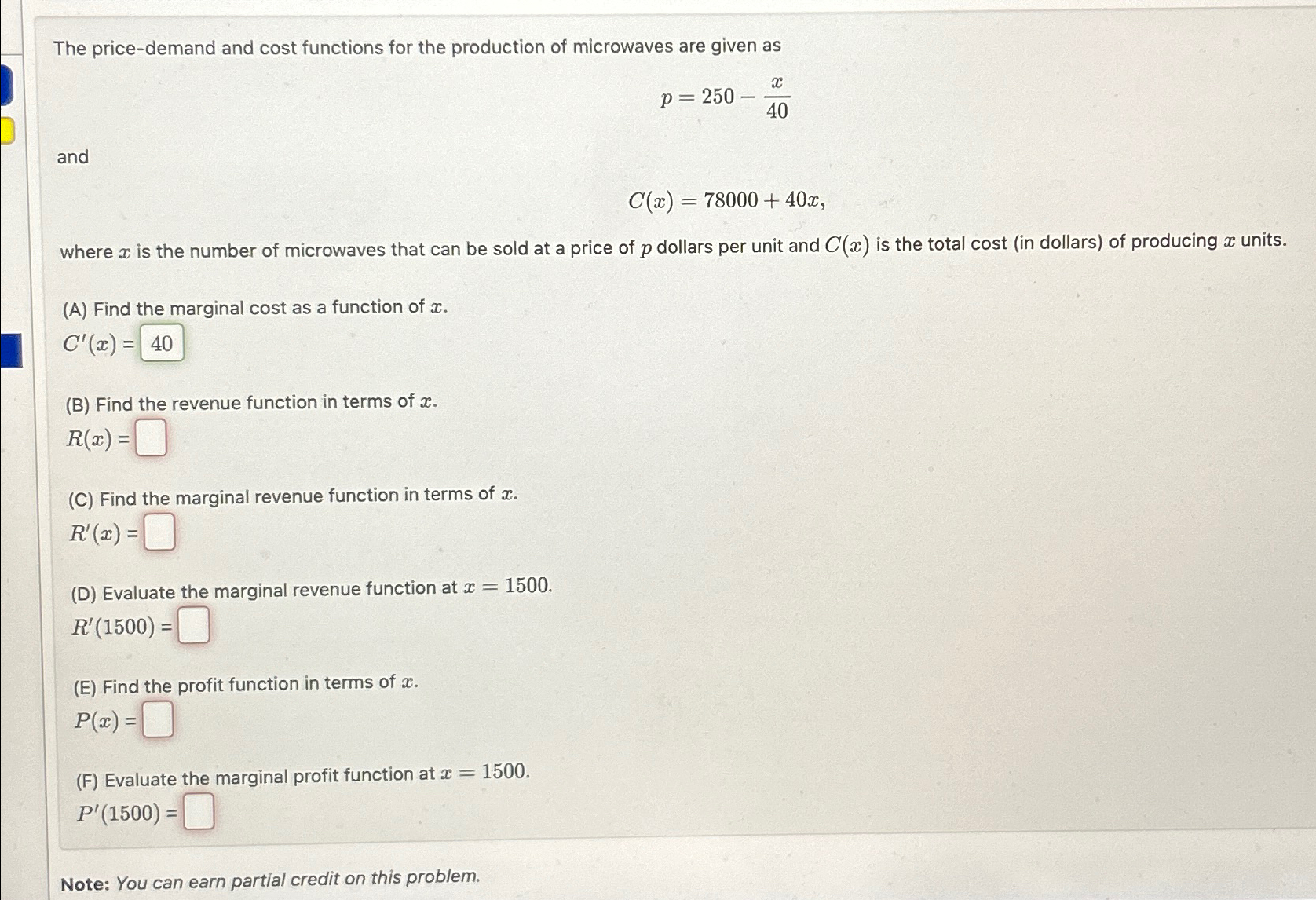 Solved The price-demand and cost functions for the | Chegg.com