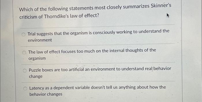 Solved Which of the following statements most closely | Chegg.com