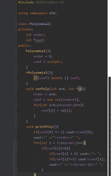Solved 1. Define a class called Polynomial with degree 2 | Chegg.com