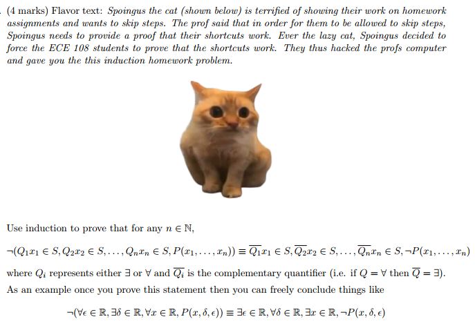 Solved (4 ﻿marks) ﻿Flavor text: Spoingus the cat (shown | Chegg.com